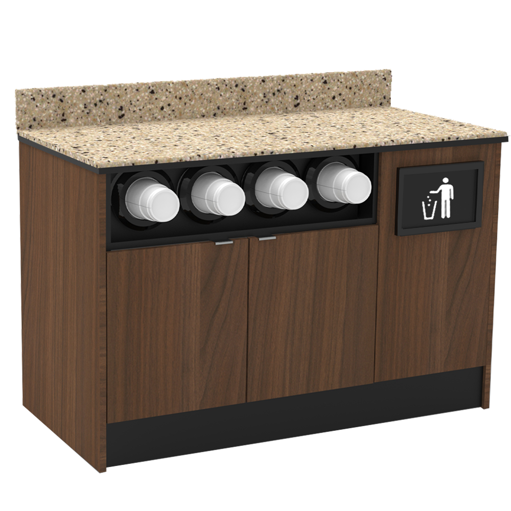 Modular Coffee / Beverage Prep Wall Station: 51.5"L x 30"D