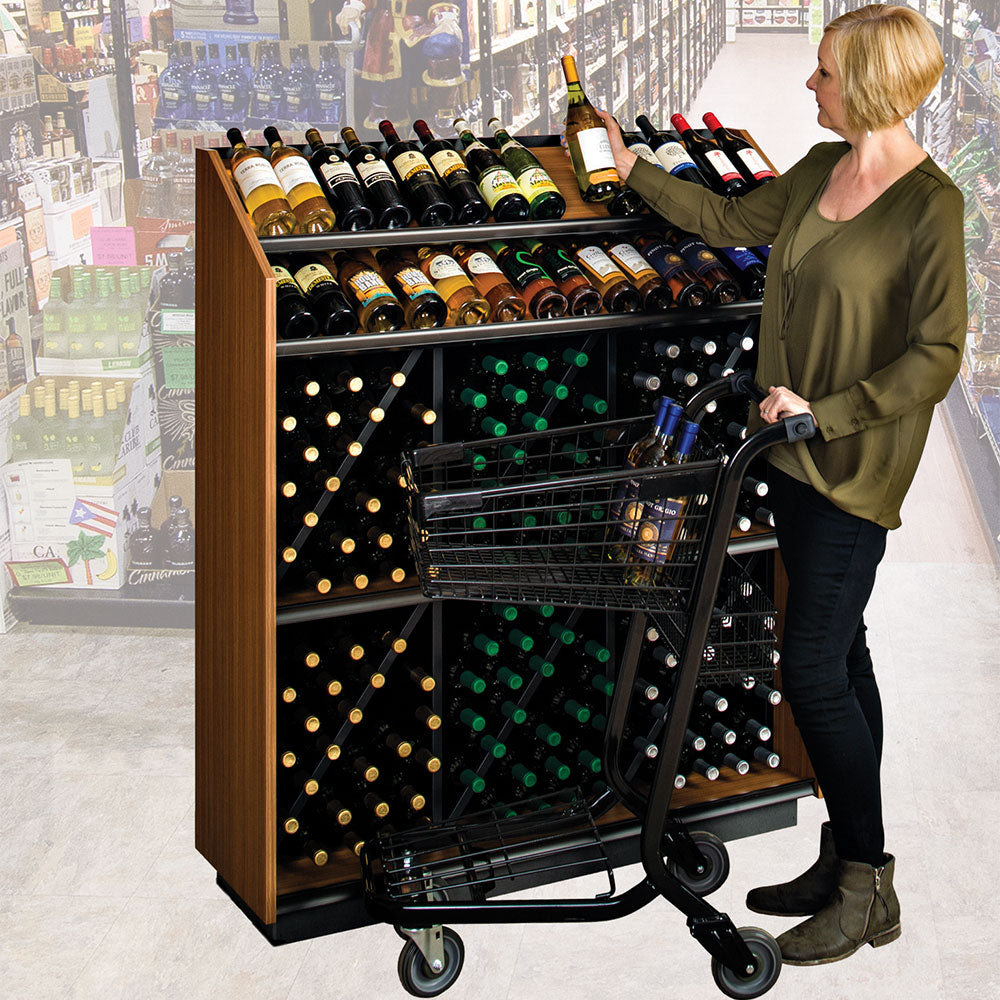 Exclusive Wine Rack Wine Aisle Display Merchandiser for 162 Bottles